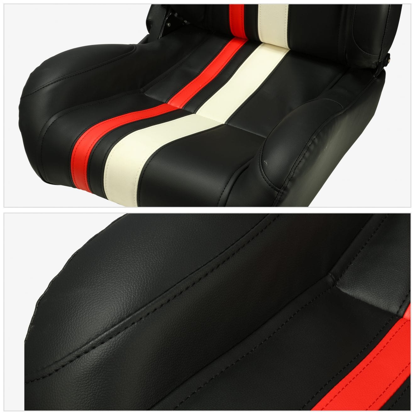 Elite Style Black PVC Reclinable Racing Seats with Sliders | ModifyStreet
