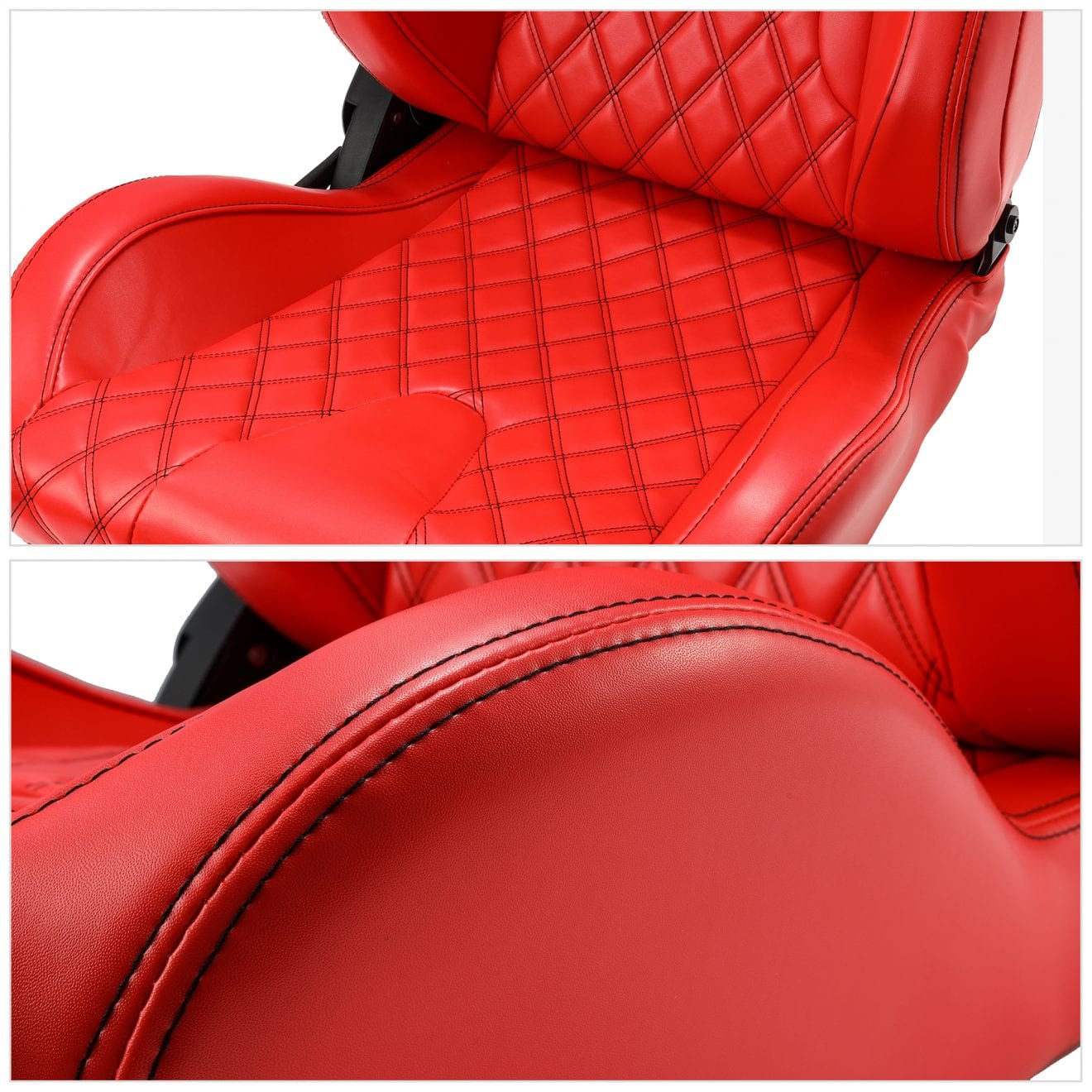 ModifyStreet Dark Knight Series Universal PVC Reclinable Racing Seats ...