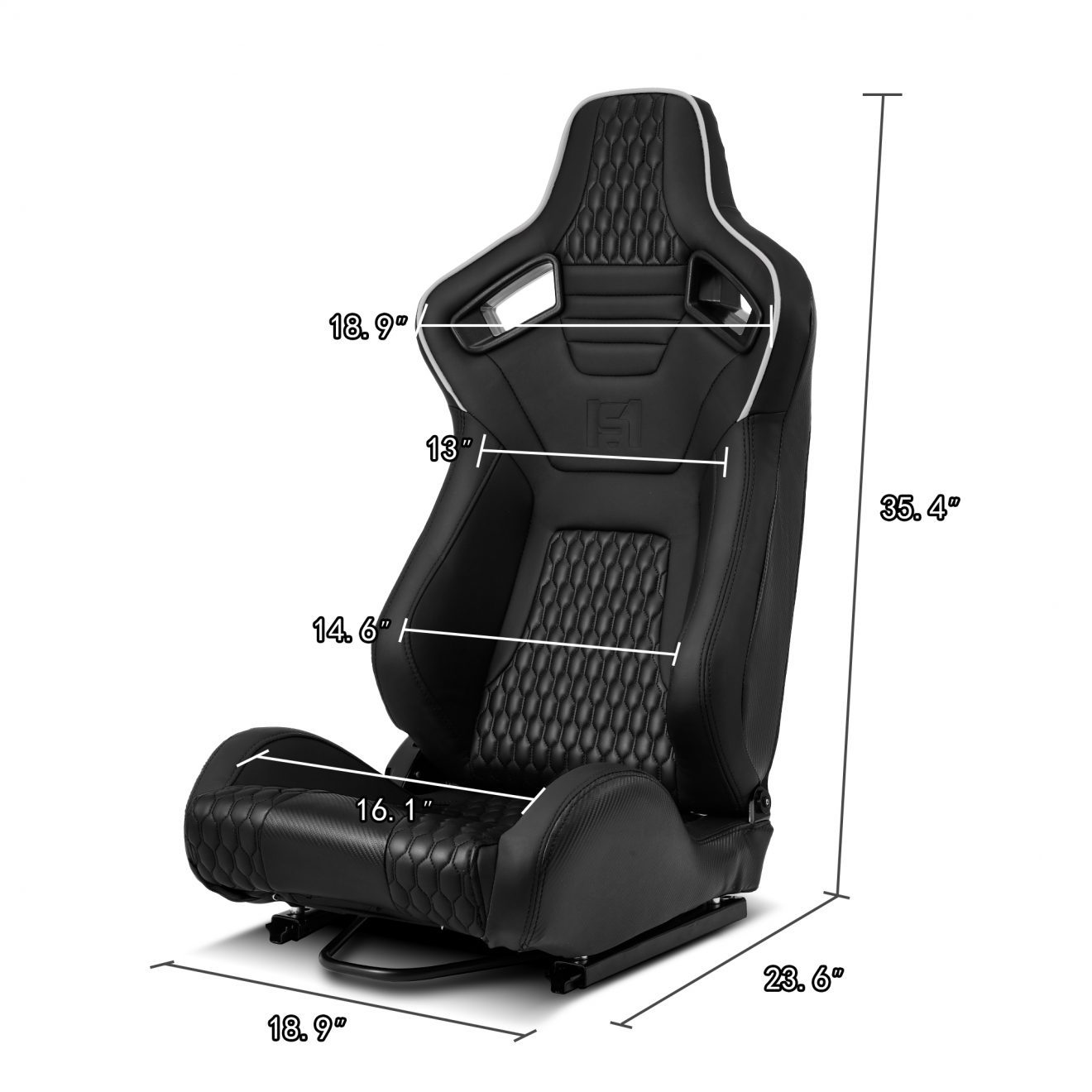 ModifyStreet Universal Black W/Snake Pattern Reclinable Racing Seats W ...