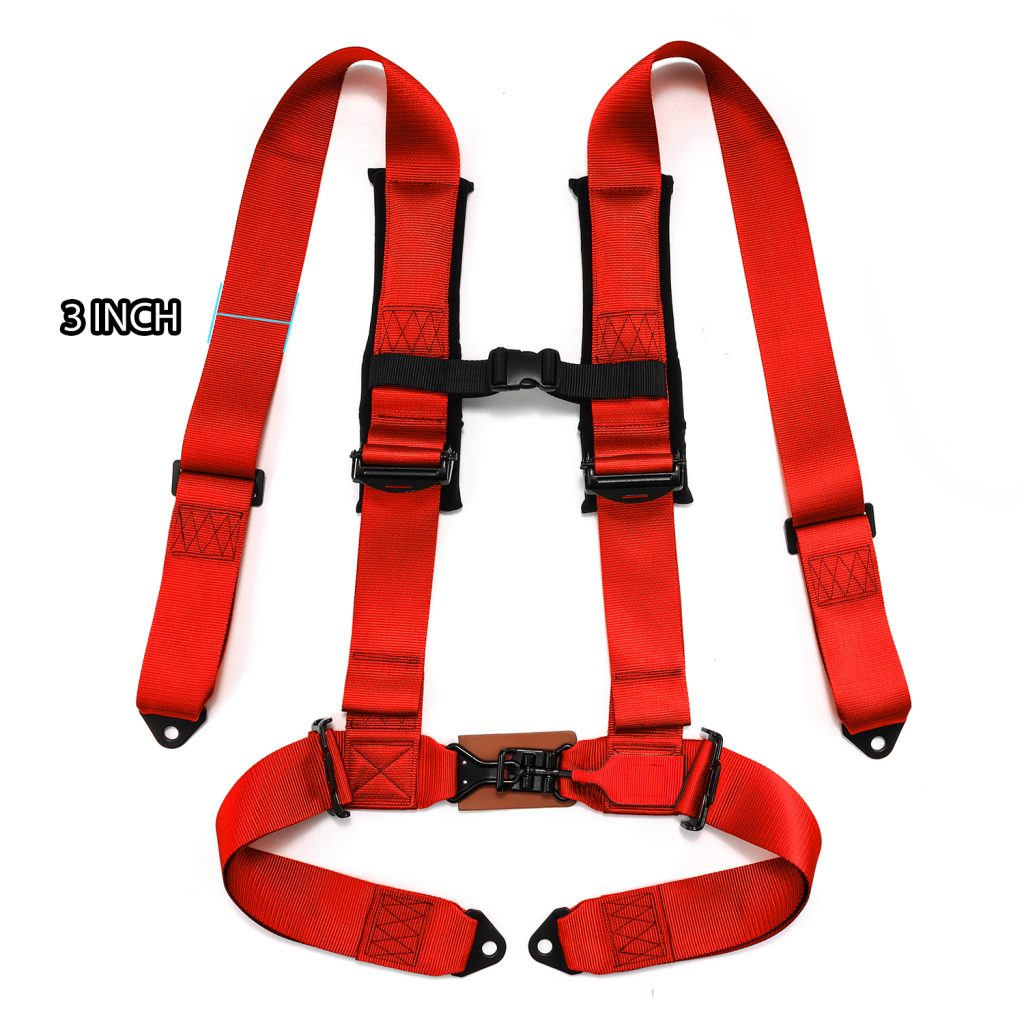 ModifyStreet Universal 3″ STRAPS 4-Point Harness Racing Seat Belt RED ...