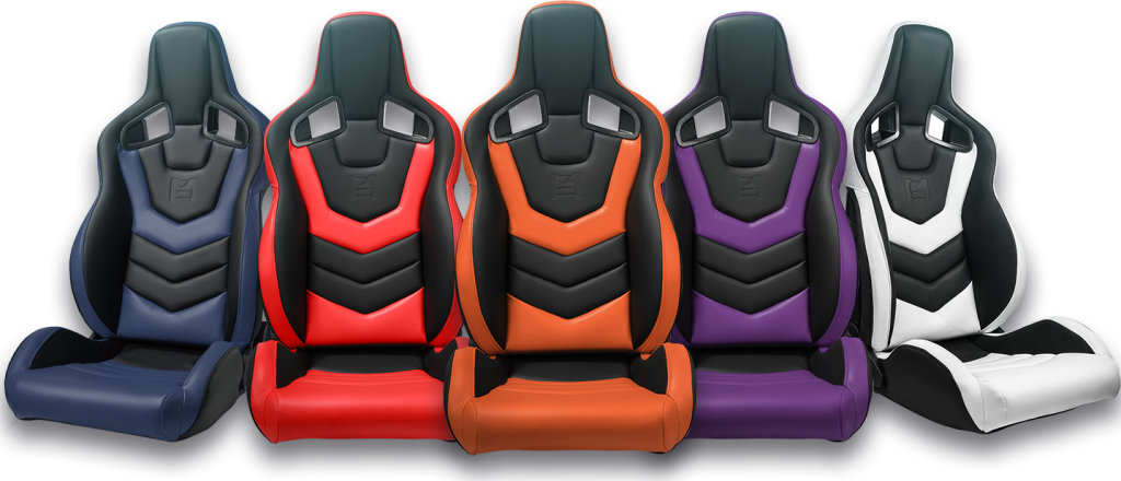 Modiftystreet EVO-Series PVC+FiberGlass Back Reclinable Racing Seats ...