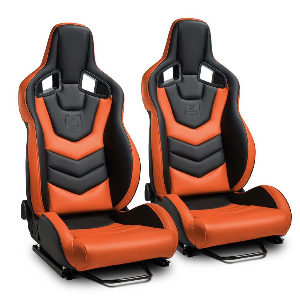 Modiftystreet EVO-Series PVC+FiberGlass Back Reclinable Racing Seats ...