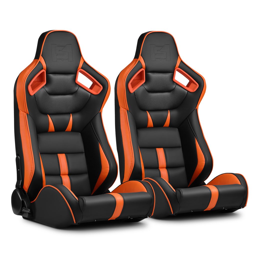 ModifyStreet Viper Series Universal PVC Reclinable Racing Seats Pair ...
