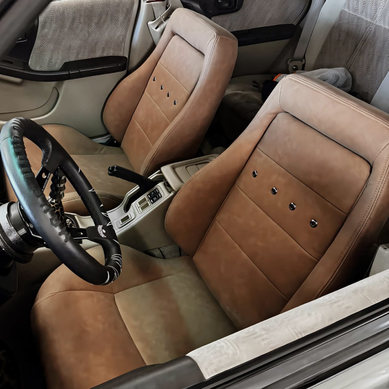 ModifyStreet OBS Style Universal BLACK PVC Leather Reclinable Seats Pair